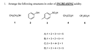 Solved Arrange the following structure in order of | Chegg.com