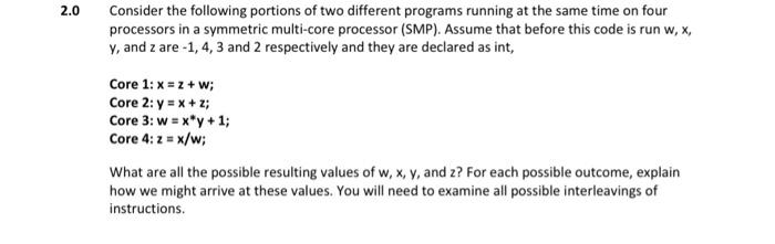 Solved Consider the following portions of two different | Chegg.com
