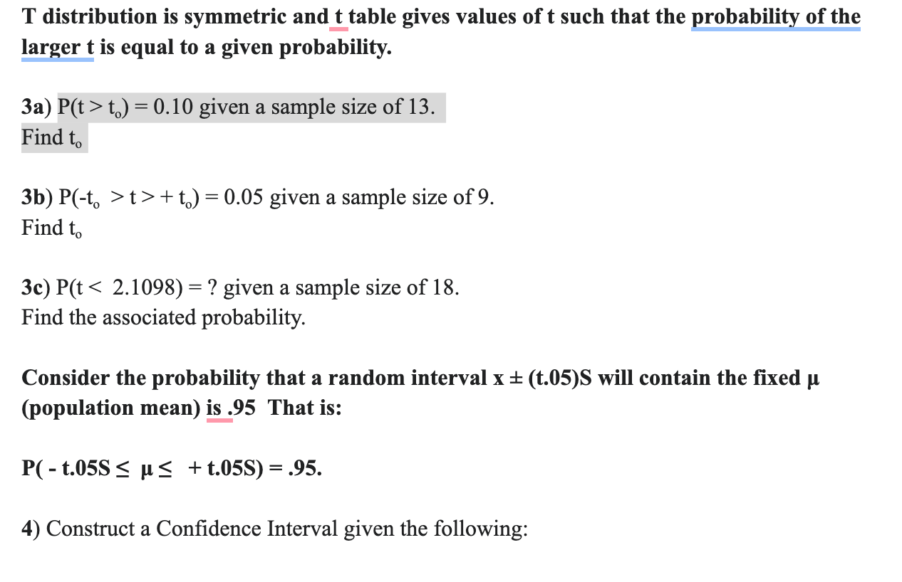 Solved P(t > to) = 0.10 ﻿given a sample size of 13. T | Chegg.com
