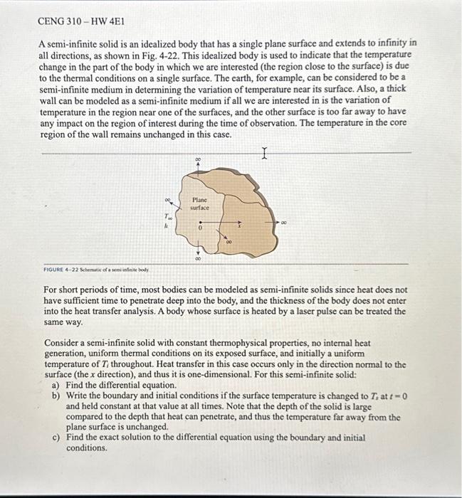 Solved A semi-infinite solid is an idealized body that has a | Chegg.com