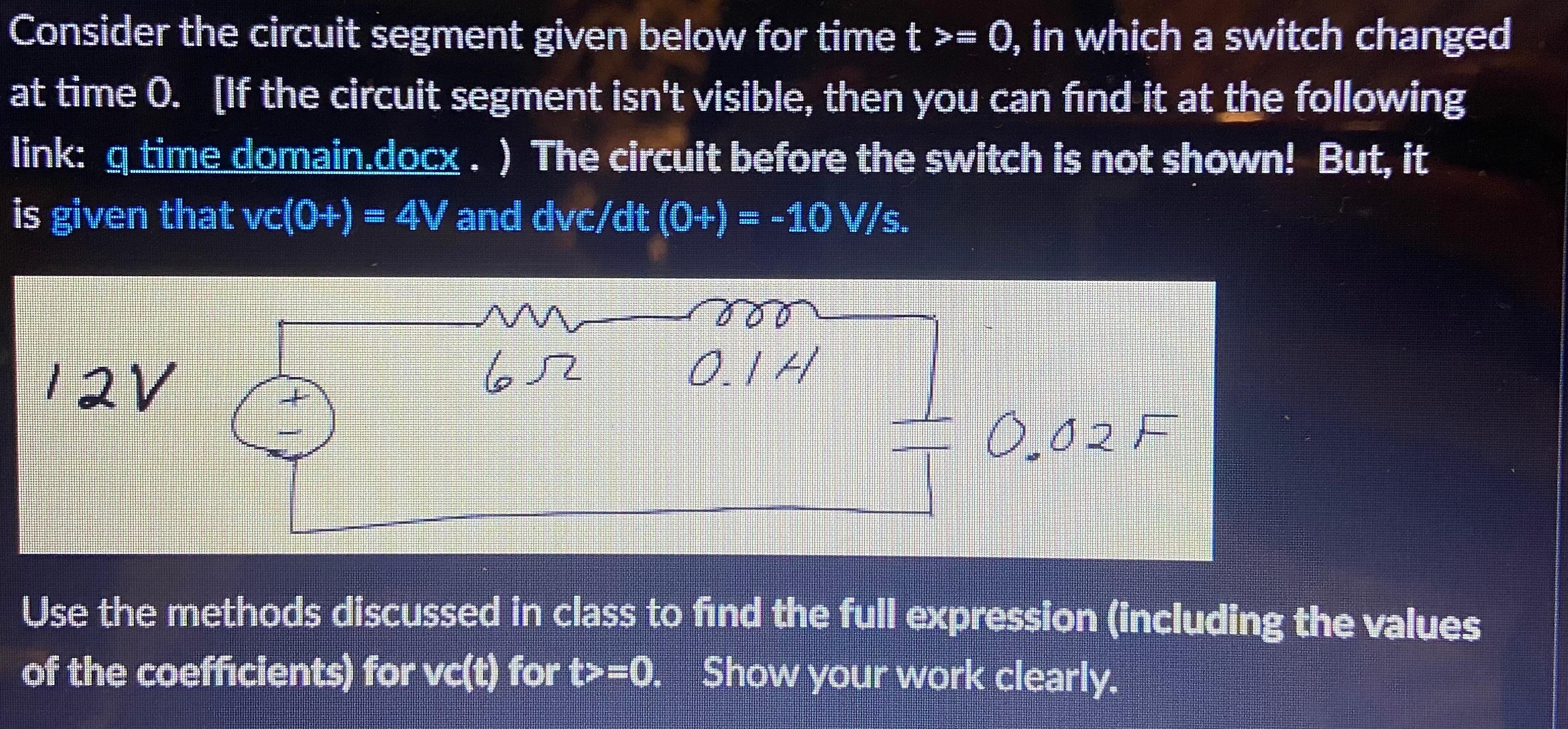 ASAP PLEASE!!! Consider the circuit segment given | Chegg.com