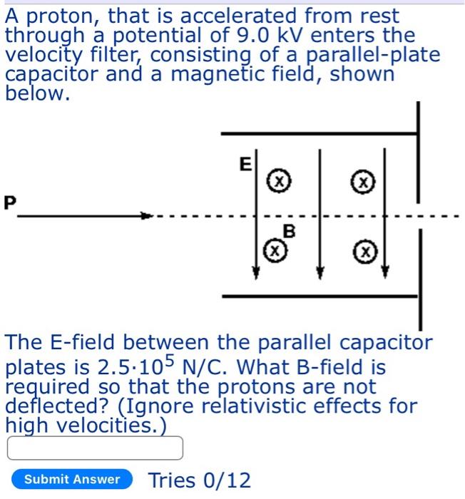 Solved A proton, that is accelerated from rest through a | Chegg.com