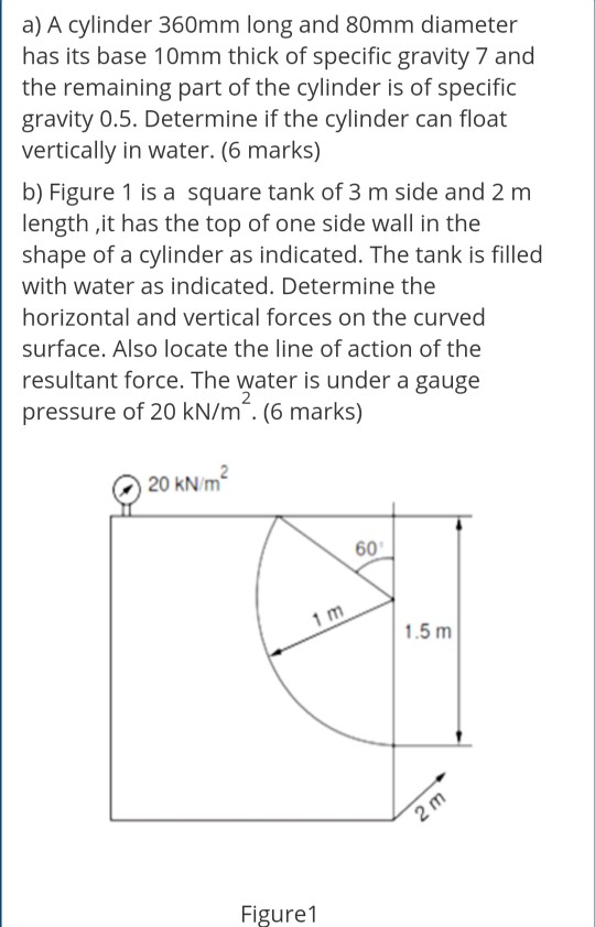 Solved a) A cylinder 360mm long and 80mm diameter has its | Chegg.com