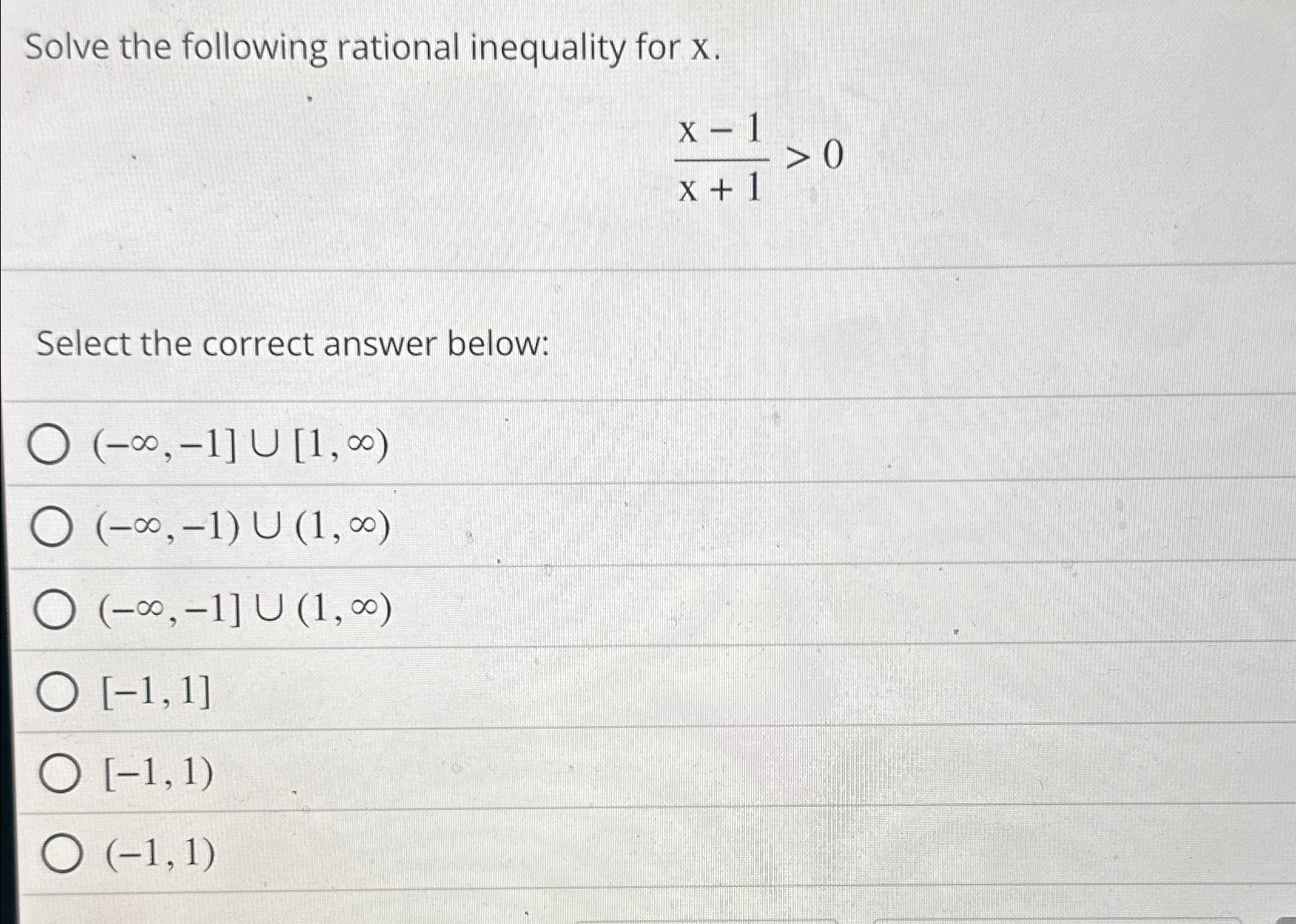 Solved Solve the following rational inequality for | Chegg.com
