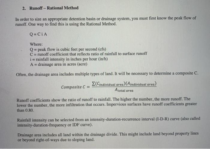 Solved a. 5. [12 points] Rational Method for Runoff Using | Chegg.com