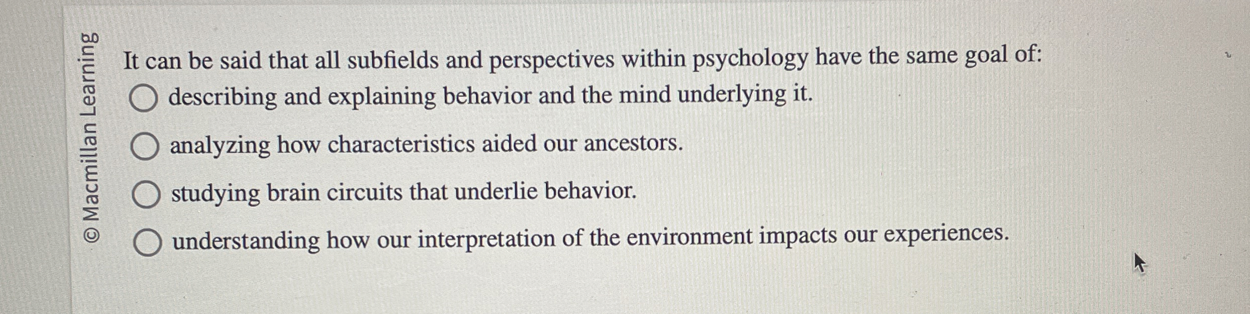 Solved It can be said that all subfields and perspectives | Chegg.com