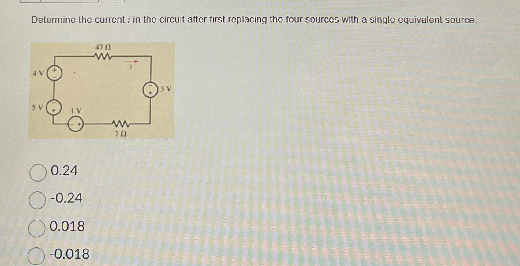 Solved Determine the current i ﻿in the circuit after first | Chegg.com
