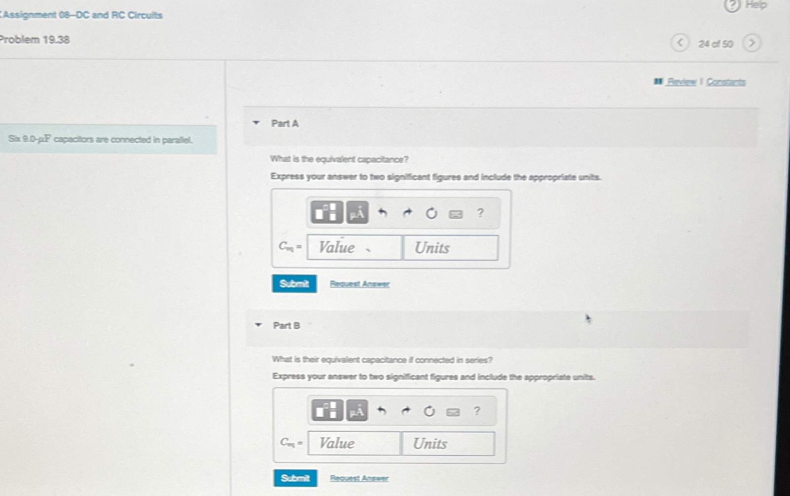 Solved Assignment 08-DC ﻿and RC ﻿CircuitsProblem 193824 ﻿af | Chegg.com