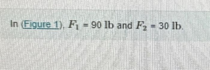 Solved Figure 1 of 1In F1=90lb and F2=30lb.Determine the | Chegg.com Solved Figure 1 of 1In F1=90lb and F2=30lb.Determine the | Chegg.com