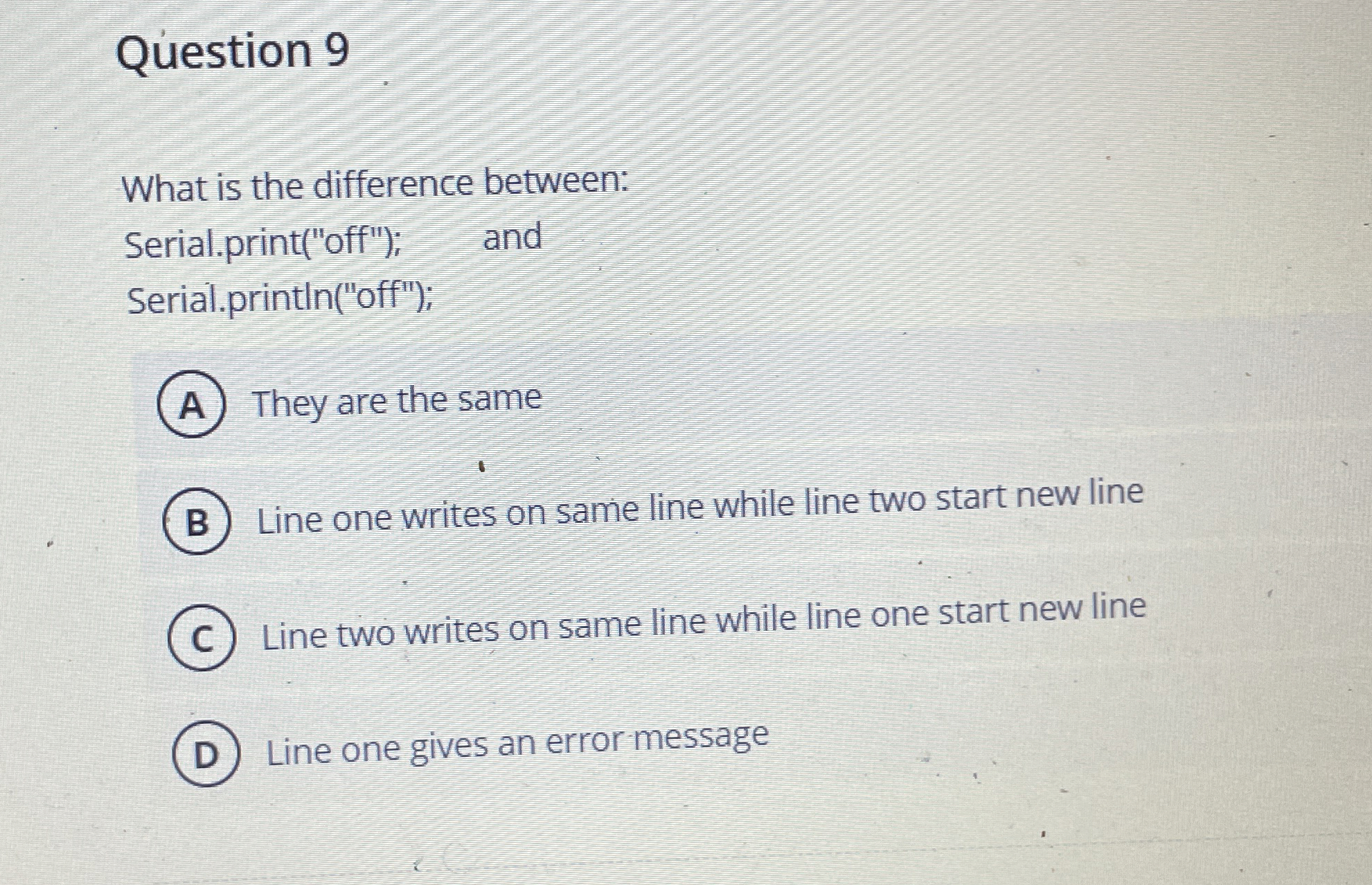 Solved Question 9What is the difference | Chegg.com