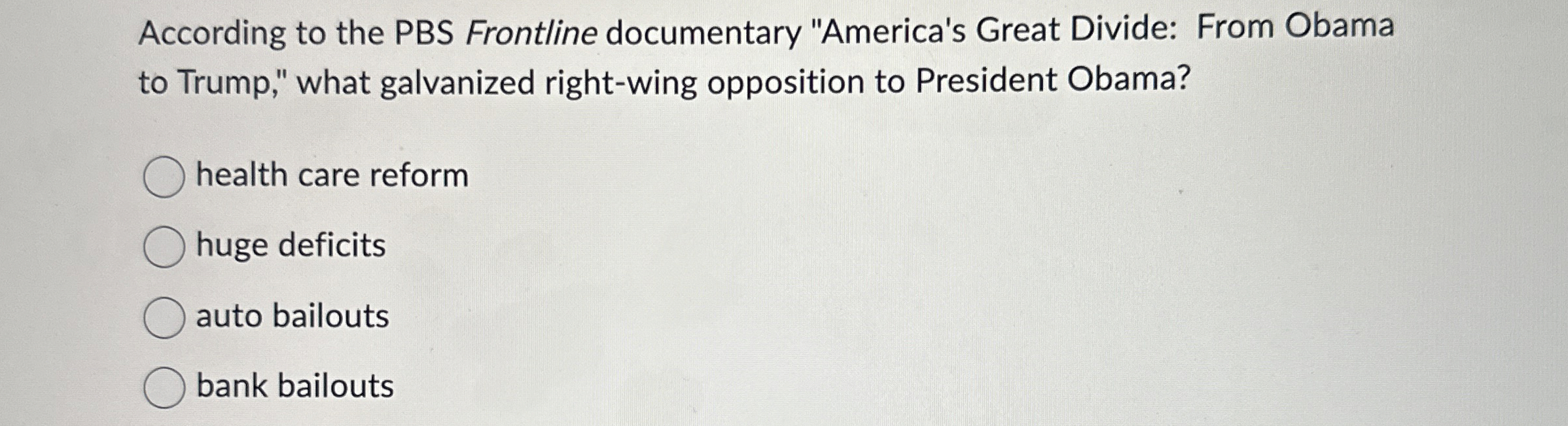 Solved According to the PBS Frontline documentary "America's | Chegg.com