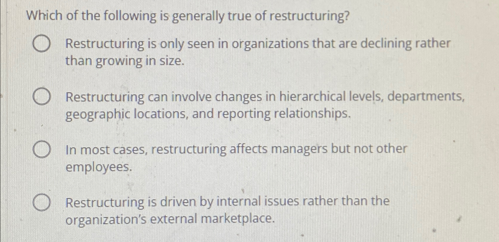 Solved Which of the following is generally true of | Chegg.com