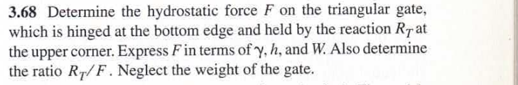 Solved 3.68 ﻿Determine the hydrostatic force F on ﻿the | Chegg.com
