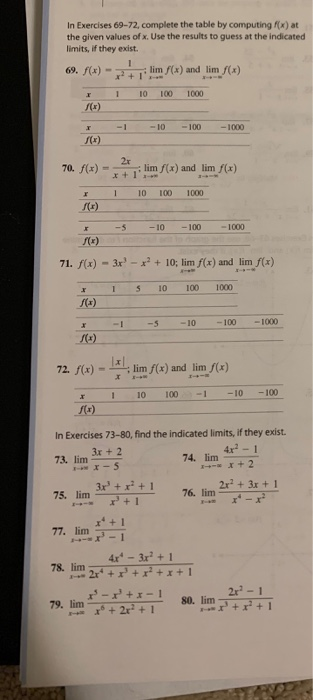 Solved In Exercises 69-72, complete the table by computing | Chegg.com