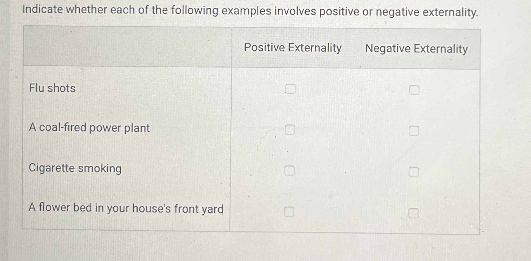 Solved Indicate whether each of the following examples | Chegg.com
