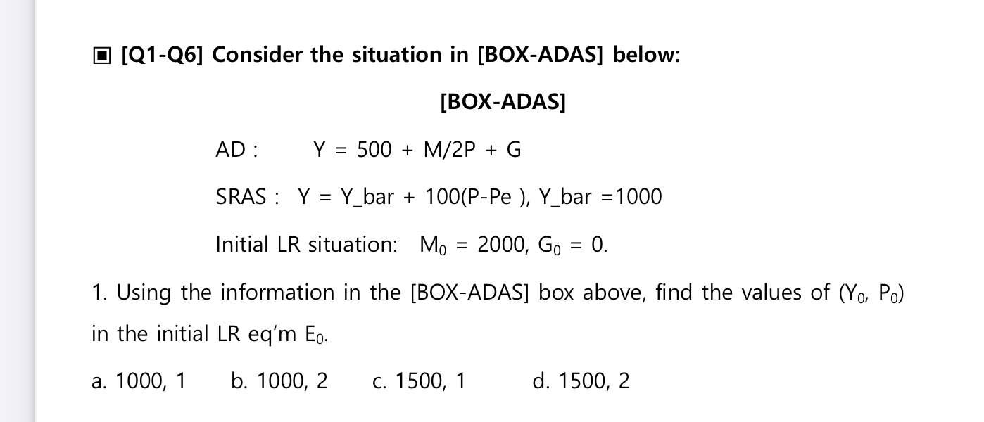 Solved [Q1-Q6] ﻿Consider the situation in [BOX-ADAS] | Chegg.com