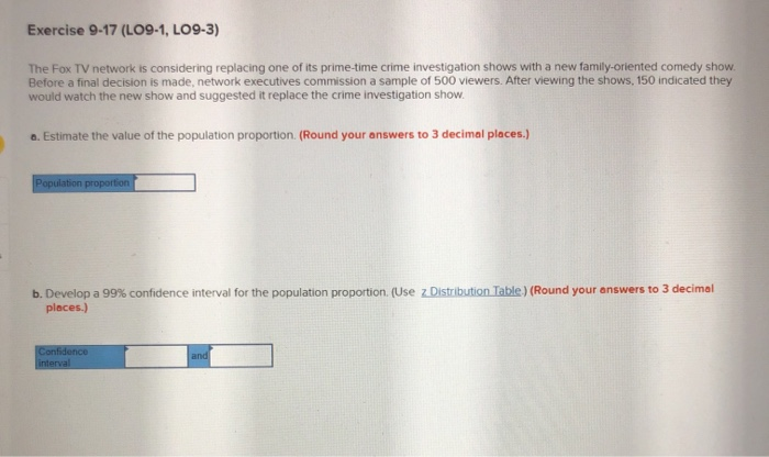 Solved Exercise 9-17 (LO9-1, LO9-3) The Fox TV network is | Chegg.com