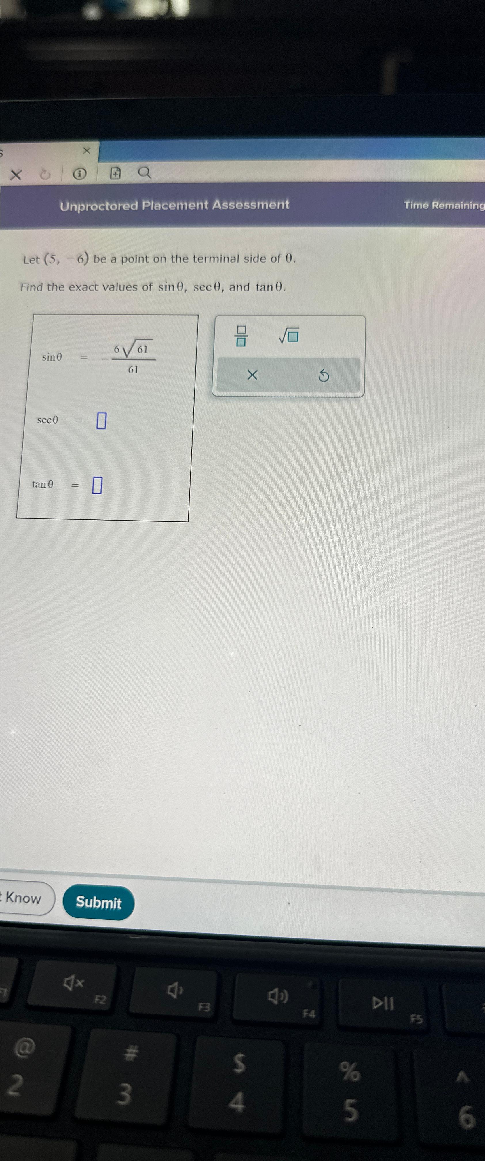 Solved Let (5,-6) ﻿be a point on the terminal side of θ.Find | Chegg.com