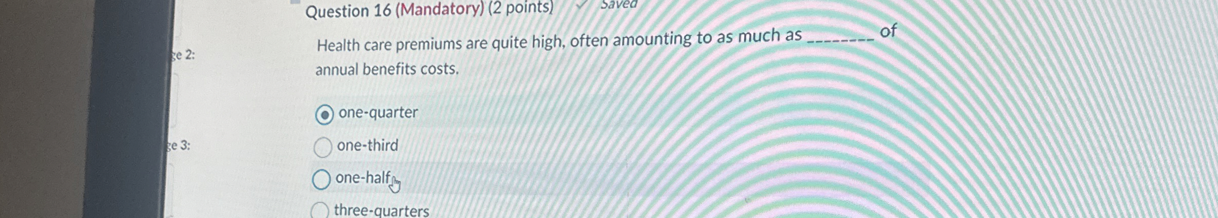 Solved Question 16 (Mandatory) (2 ﻿points)Health care | Chegg.com