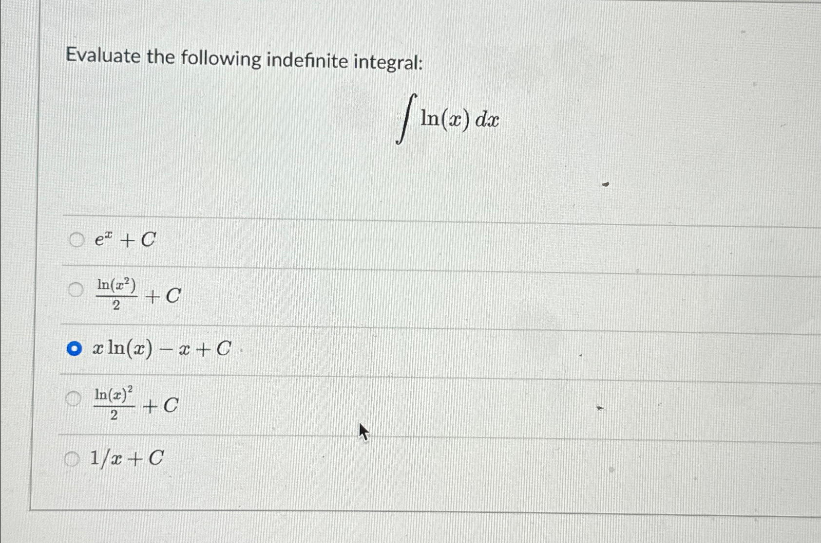 Solved Evaluate the following indefinite | Chegg.com