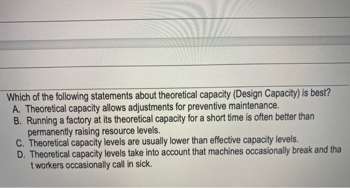 Solved Which of the following statements about theoretical | Chegg.com