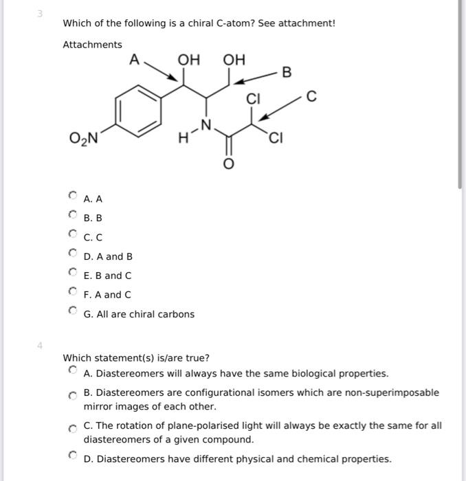 Solved Which of the following is a chiral C-atom? See | Chegg.com