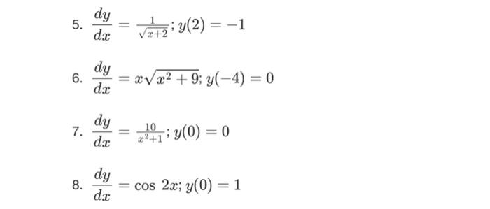 Solved In Problems 1 through 10, find a function y=f(x) | Chegg.com