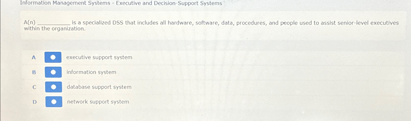 Solved Information Management Systems - ﻿Executive and | Chegg.com