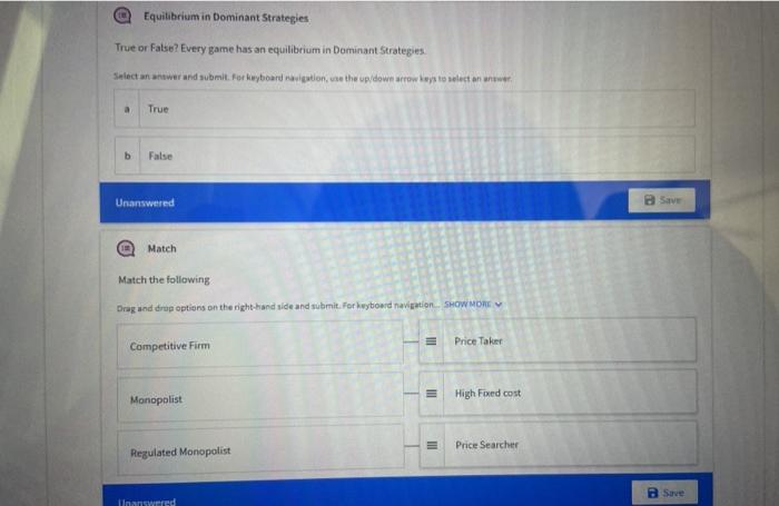Solved @ Equilibrium in Dominant Strategies True or False? | Chegg.com