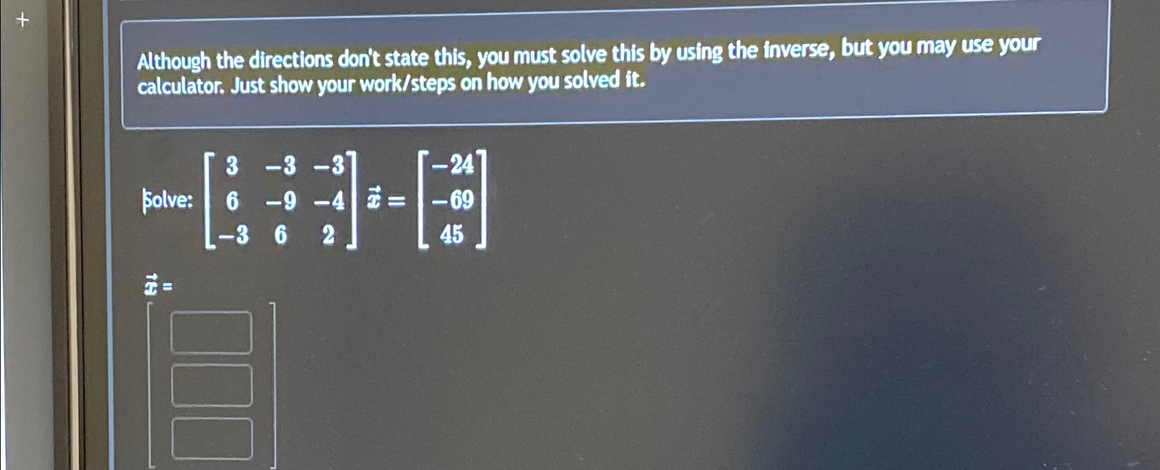 Although the directions don't state this, you must | Chegg.com