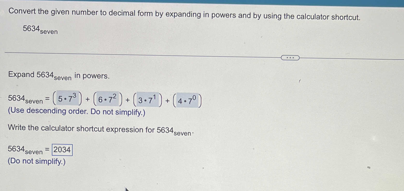 Solved Convert the given number to decimal form by expanding | Chegg.com