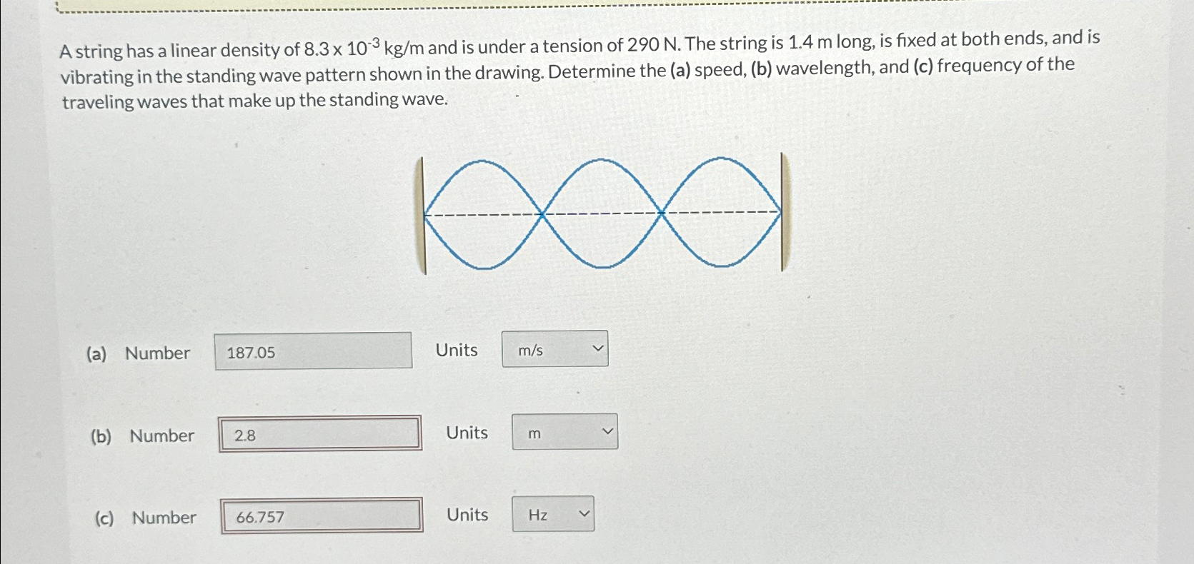 Solved A string has a linear density of 8.3×10-3kgm ﻿and is | Chegg.com