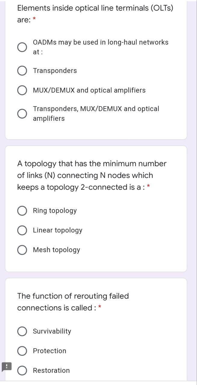 Solved Elements inside optical line terminals (OLTS) are: | Chegg.com
