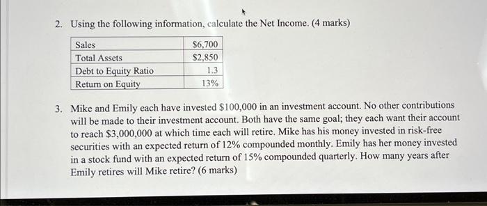 Solved 2. Using the following information, calculate the Net | Chegg.com