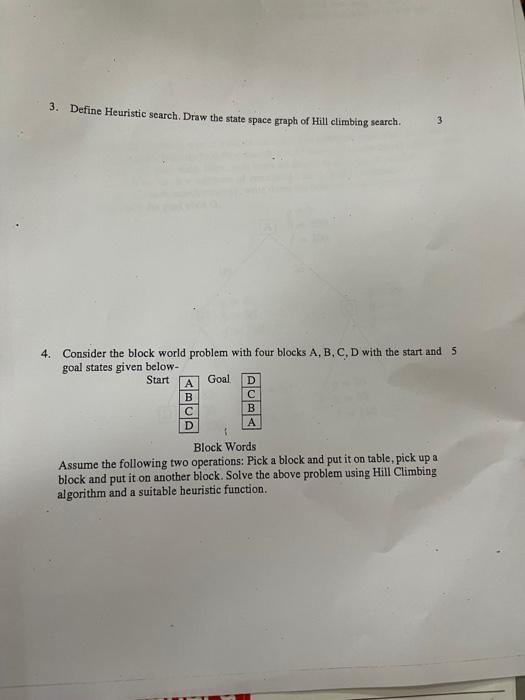 Solved 3. Define Heuristic search. Draw the state space | Chegg.com