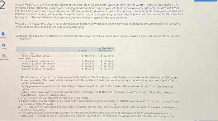Solved Westex Products is a wholesale distributor of | Chegg.com