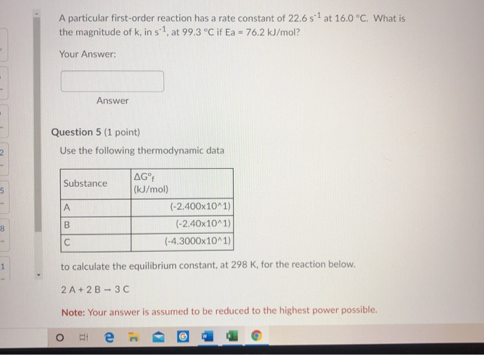 Solved A particular first-order reaction has a rate constant | Chegg.com