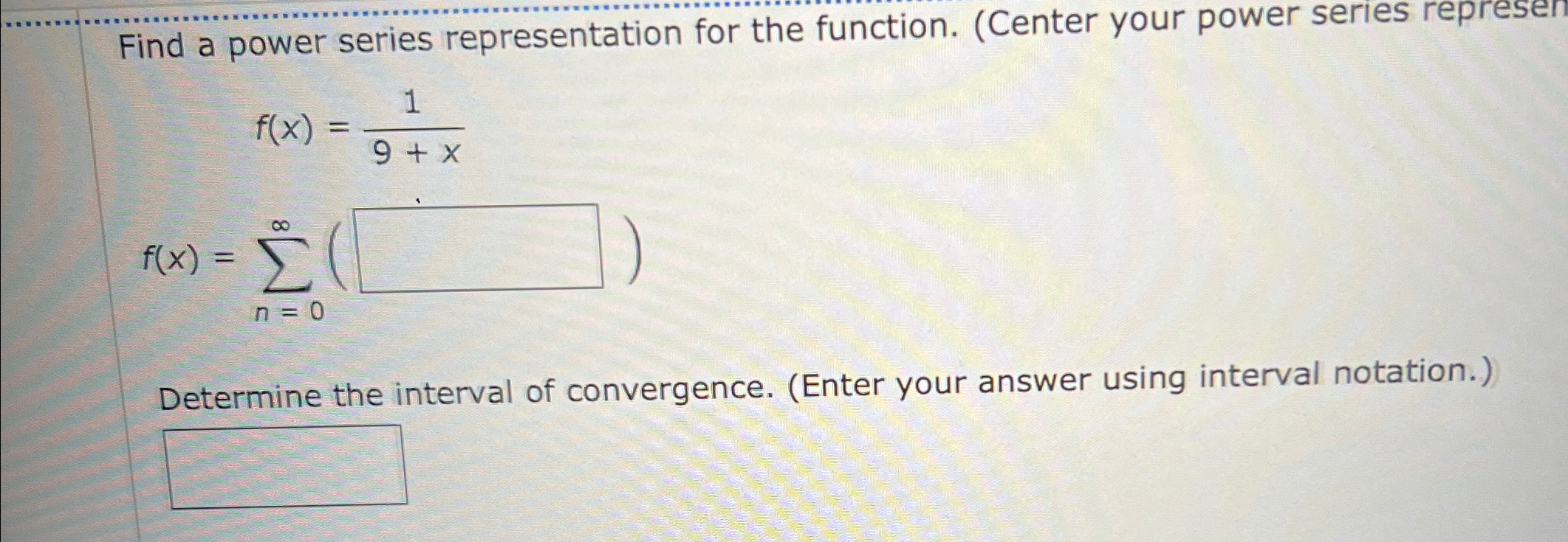 Solved Find a power series representation for the function. | Chegg.com