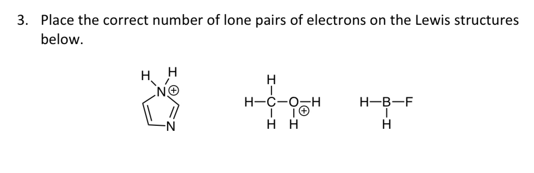 Solved Place the correct number of lone pairs of electrons | Chegg.com