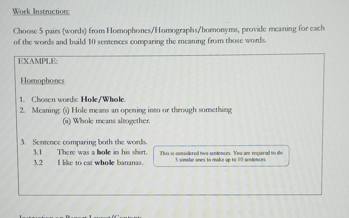 Choose 5 pairs (words) from | Chegg.com