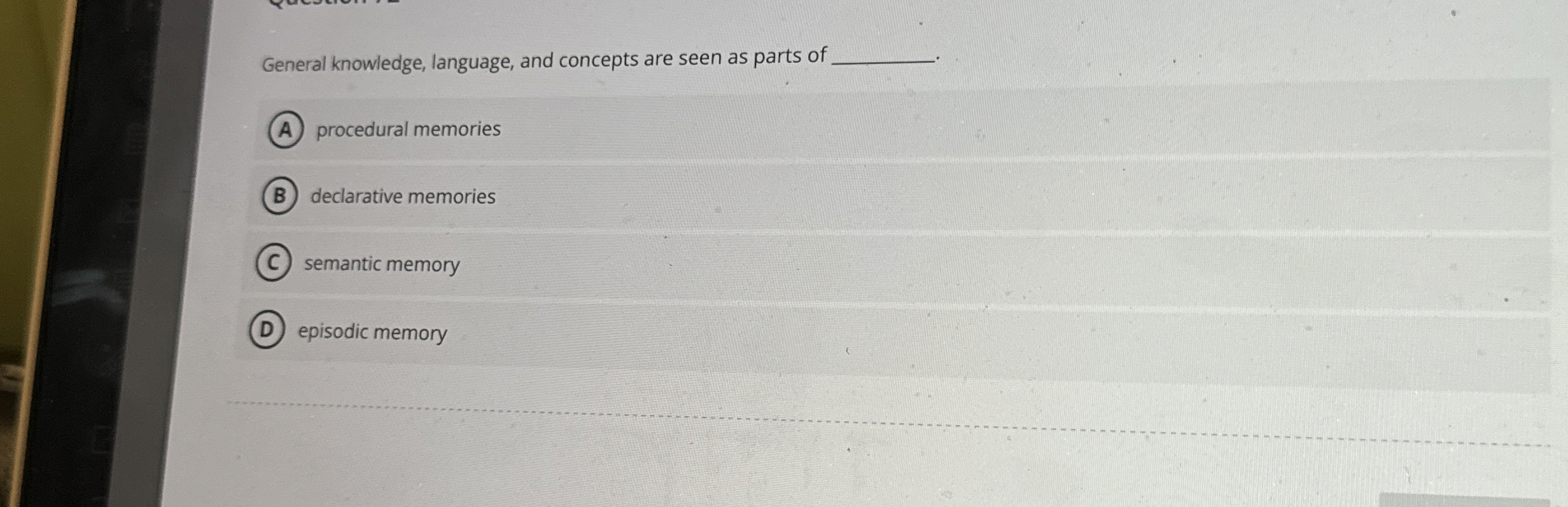 Solved General knowledge, language, and concepts are seen as | Chegg.com