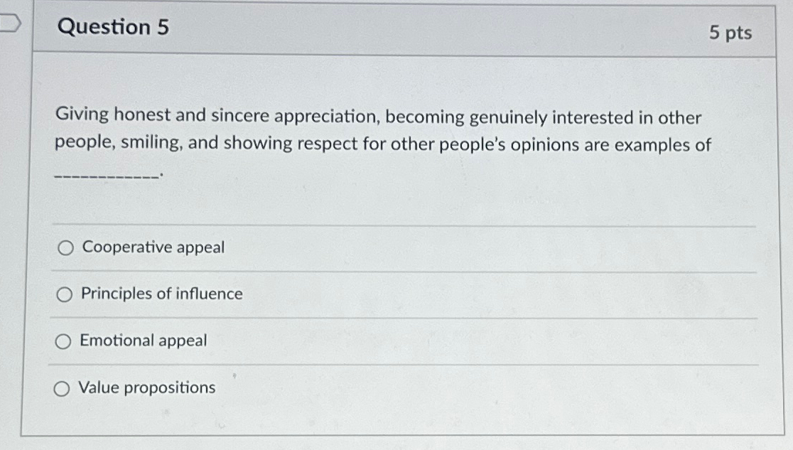 Solved Question 55 ﻿ptsGiving honest and sincere | Chegg.com