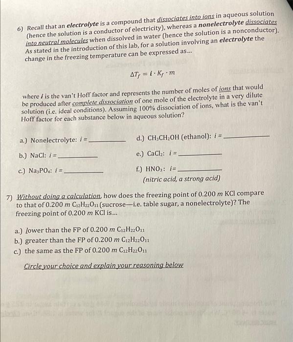Solved Name: Colligative Properties Prelab questions: 1. | Chegg.com