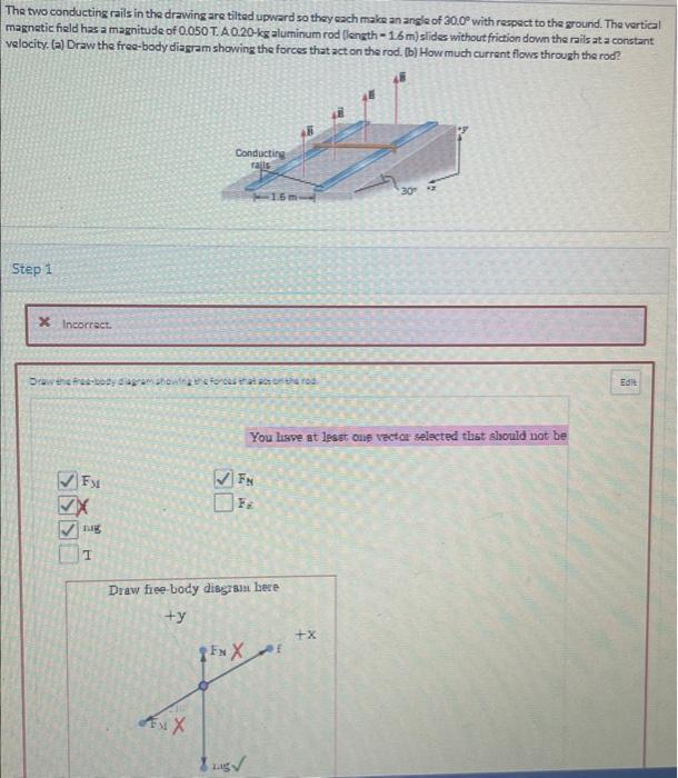 The two conducting rails in the drawing are tilted | Chegg.com