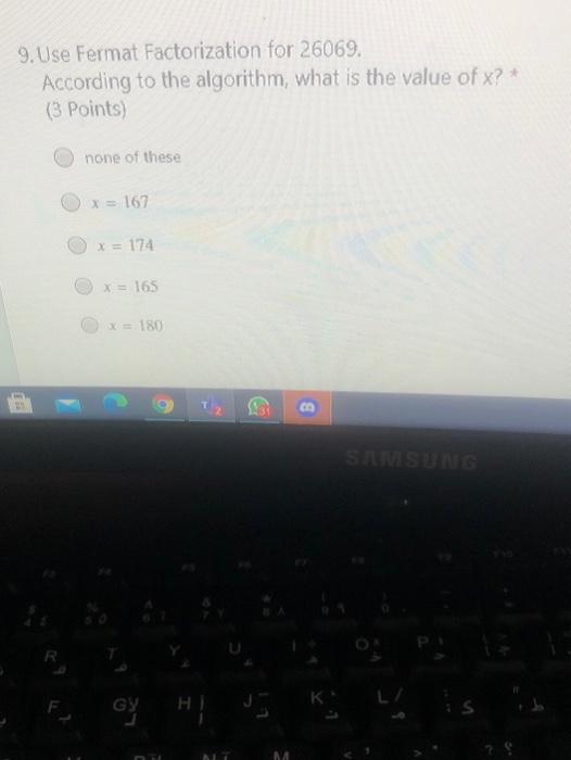 Solved 9. Use Fermat Factorization for 26069. According to | Chegg.com