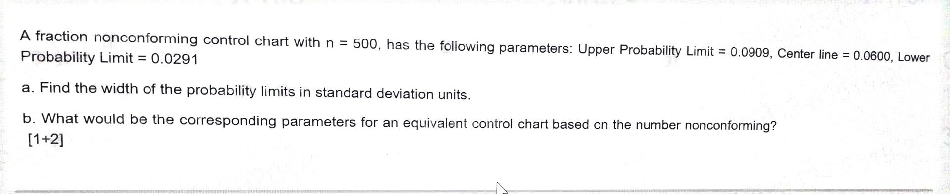 Solved A fraction nonconforming control chart with n=500, | Chegg.com