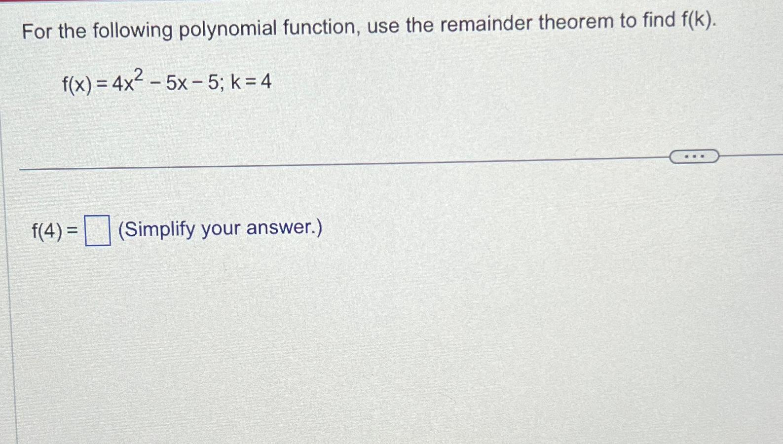 Solved For the following polynomial function, use the | Chegg.com