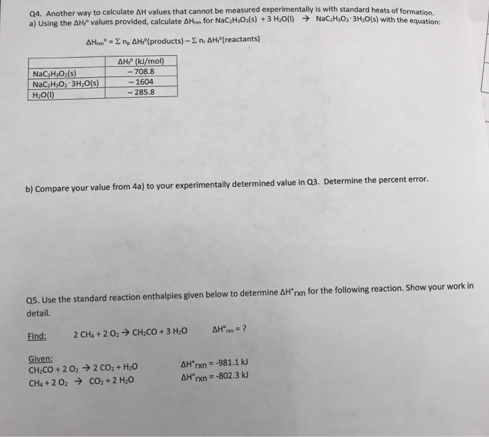 Solved Q4. Another way to calculate AH values that cannot be | Chegg.com