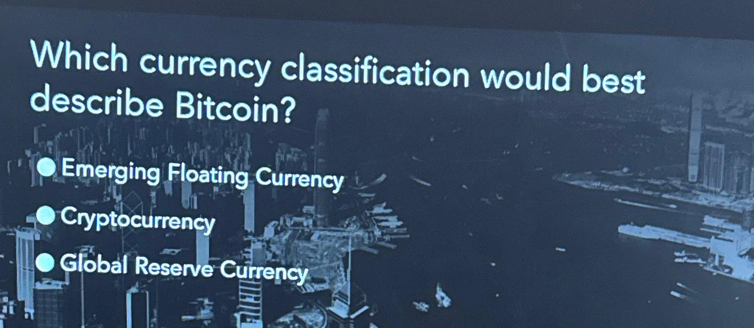 Solved Which currency classification would best describe | Chegg.com