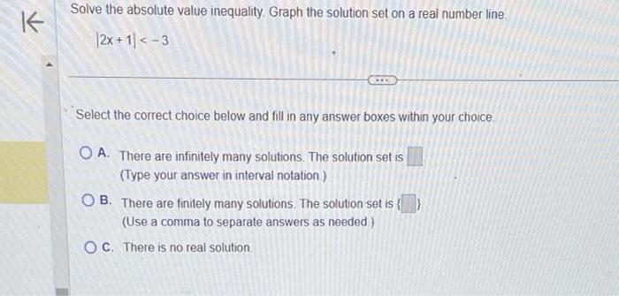 Solved Solve the absolute value inequality. Graph the | Chegg.com